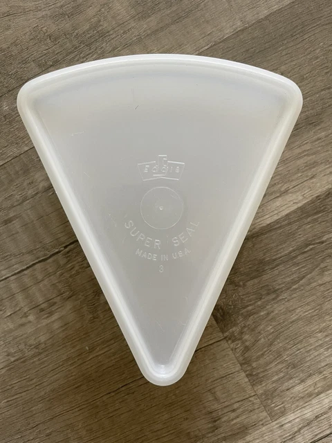 VINTAGE TUPPERWARE PIE Slice Wedge Keeper W Lid/Seal, Sheer,#268 USA $5 ...