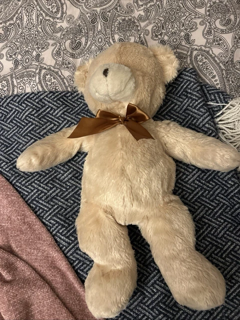 TESCO WITH LOVE Gold Brown Teddy Bear with Brown Bow 12" Soft Toy £11. ...