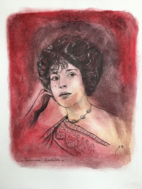 GENEVIEVE LANTELME, UN portrait raffiné Signé de Frederic Branka EUR 52,00 - PicClick FR