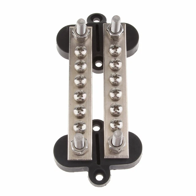 DUAL ROW 6 Way Bus Bar Electrical Terminal Dual Junction Distribution ...