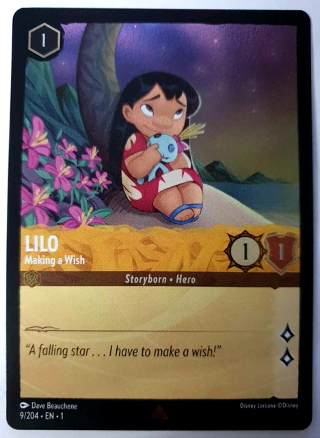 DISNEY LORCANA THE First Chapter - Lilo Making a Wish - FOIL Rare - 9/ ...