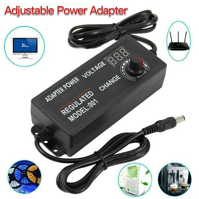 VARIABLE VOLT CHARGER Variable Adjustable Voltage Power Supply Adapter ...