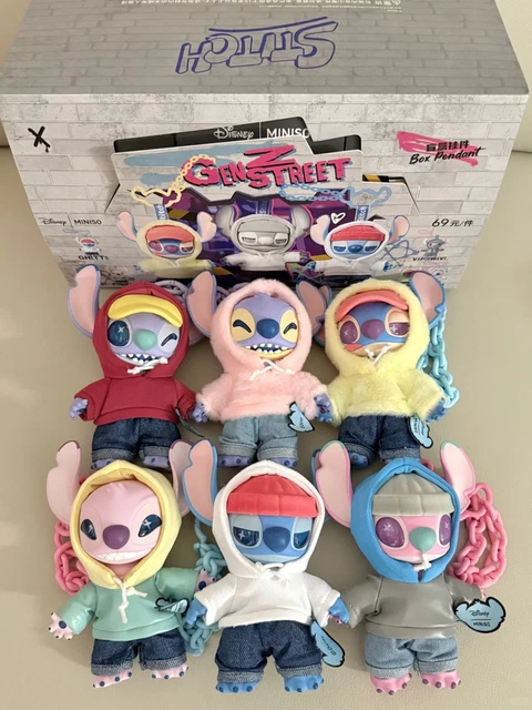 MINISO DISNEY STITCH Gen Z Street Vinyl Plush Pendant Blind Box Confirm ...