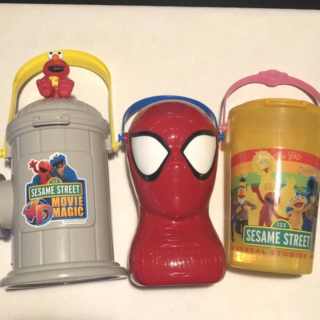 POPCORN BUCKET USJ Universal Studios esame Street Elmo Set di 3 A quel ...