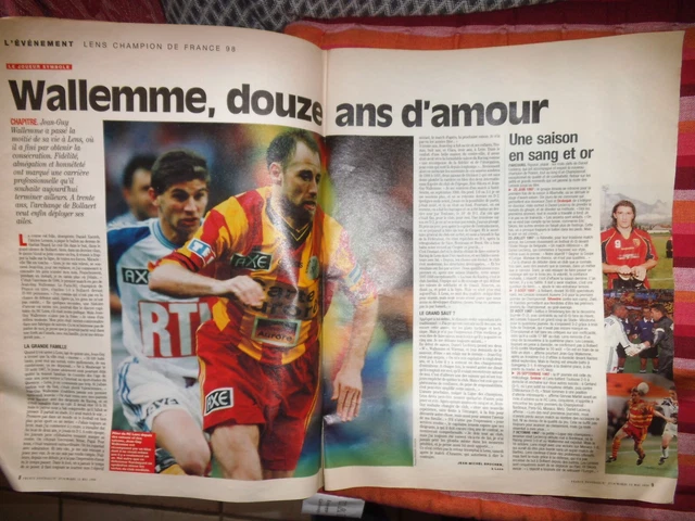 FRANCE FOOTBALL 12 Mai 1998 Rc Lens Champion De France Pour La Premiere ...