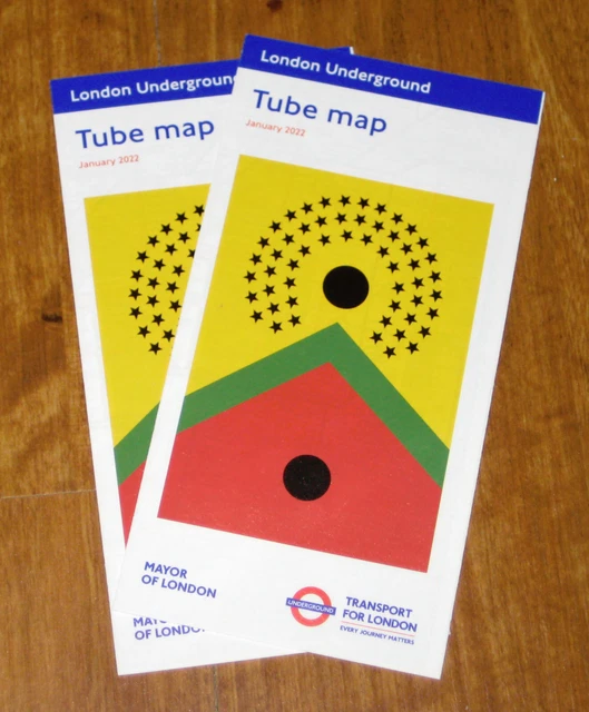 2X LONDON UNDERGROUND Tube Subway Map - JANUARY 2022 - England United ...