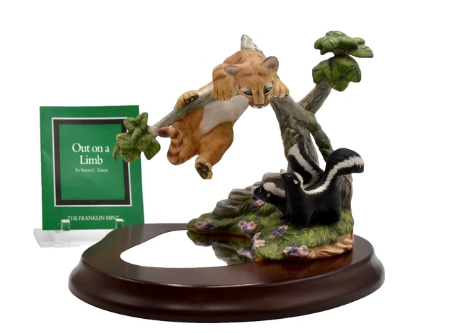 OUT ON A LIMB Susan Eaton FRANKLIN MINT Fine Porcelain LION CUB w ...