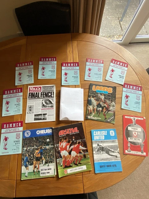 WEST HAM FOOTBALL programmes 1974-75 £11.50 - PicClick UK