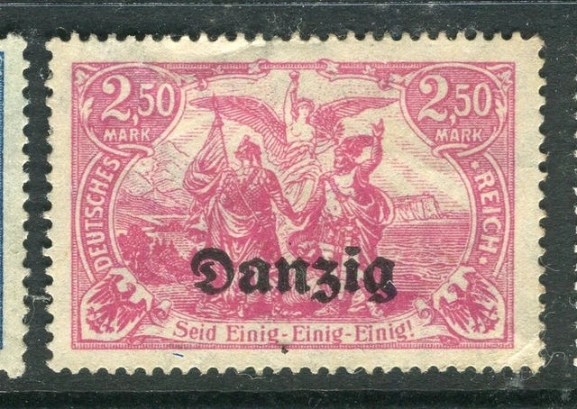 GERMANY; 1920 EARLY DANZIG pictorial Optd. issue Mint hinged 2.50M ...