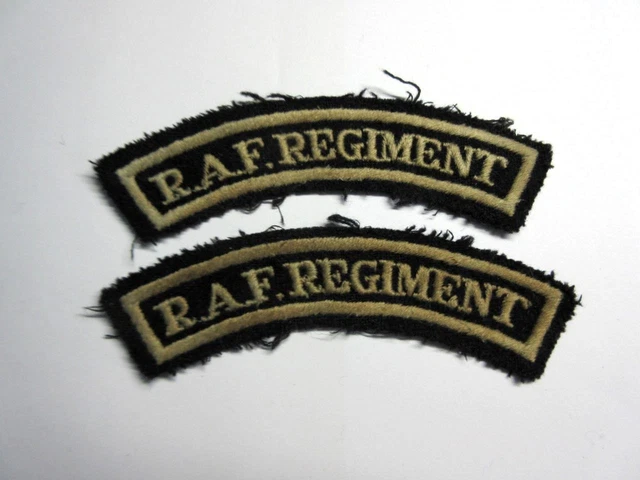 VINTAGE PAIR OF WW2 RAF REGIMENT CLOTH SHOULDER PATCH, Badge £2.50 ...