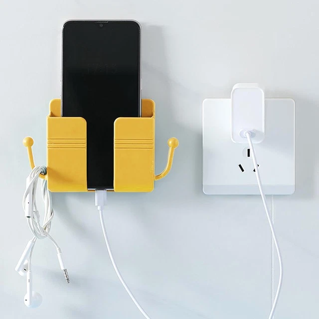 WALL MOUNT PHONE Holder TV Controller Rack for Bedroom Home Office ...