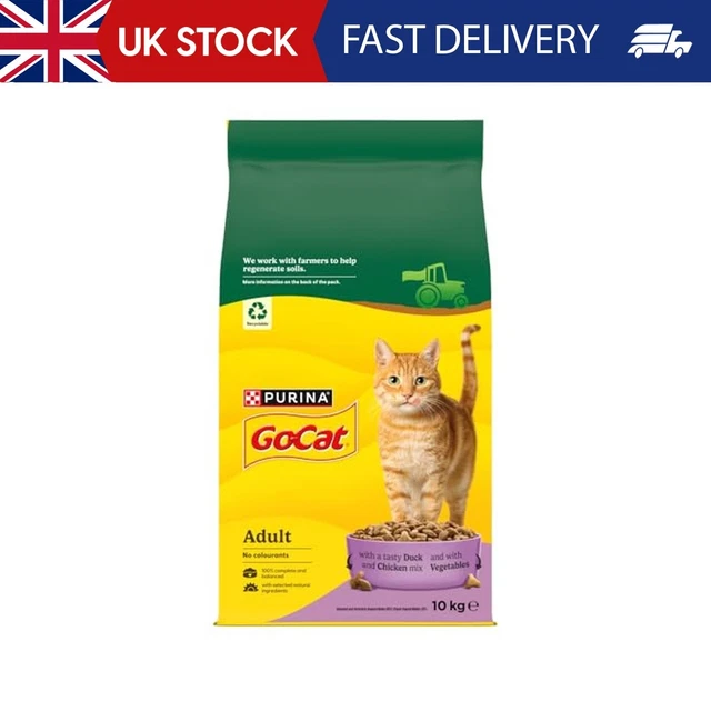 GO-CAT ADULT DRY Cat Food Chicken and Duck 10kg Pack £24.00 - PicClick UK