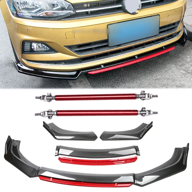 FRONT BUMPER SPLITTER Spoiler Body Kit Carbon Fiber Rods For Volkswagen ...