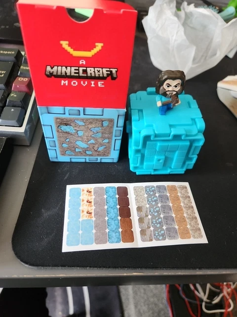 MCDONALDS HAPPY MEAL TOY MINECRAFT MOVIE Blue STEVE DIAMOND ORE. Rarest ...
