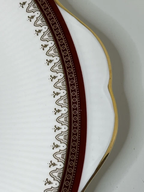 PARAGON HOLYROOD DESIGN Fine China Cake Plate 24cm Diameter Burgundy ...