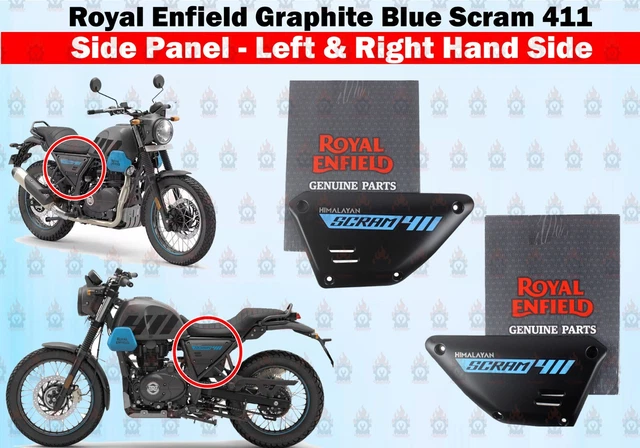 ROYAL ENFIELD &GRAPHITE Blue Scram 411 Side Panel for Left & Right Side ...