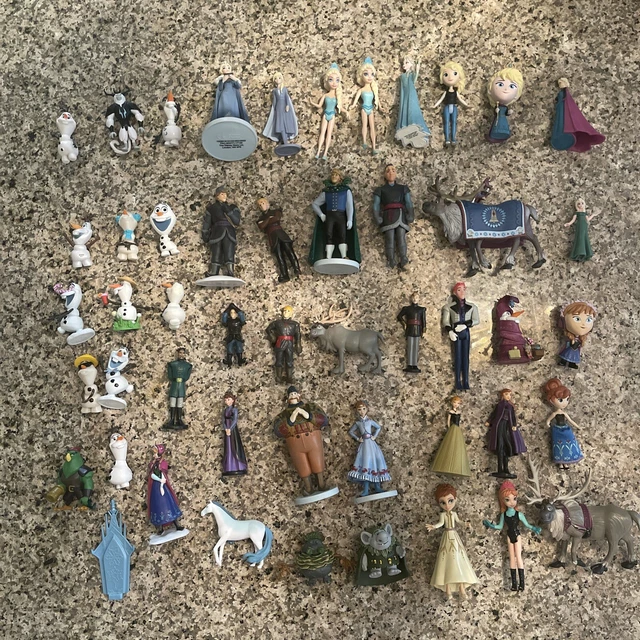 HUGE DISNEY FROZEN Toys Lot Figures Set Of 49 Elsa Anna Olaf Cake ...
