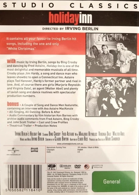 HOLIDAY INN (DVD, 1942) Bing Crosby, Fred Astaire, Region 4 PAL - Like ...