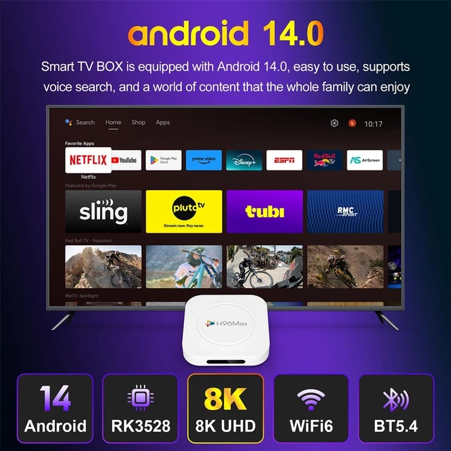 M1 PLUS ANDROID 14.0 TV Box 2025, 4K Ultra HD Smart TV Box Android, 4GB ...