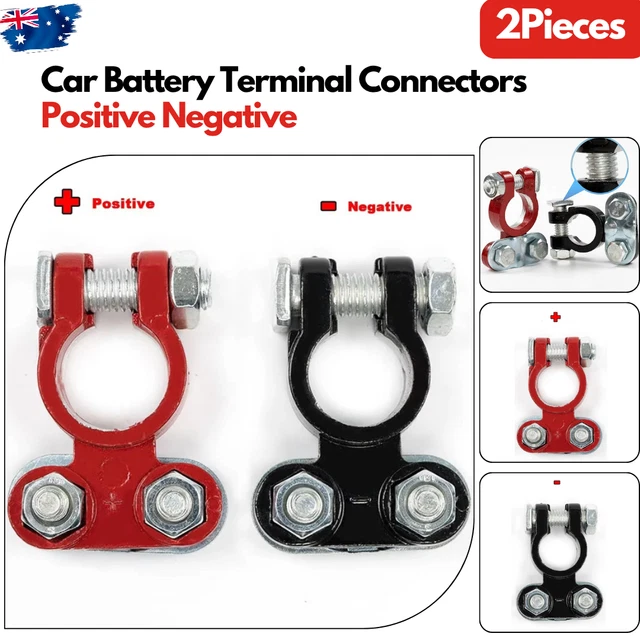 CAR BATTERY TERMINAL Connectors Positive Negative Clamps Van Caravan $7 ...