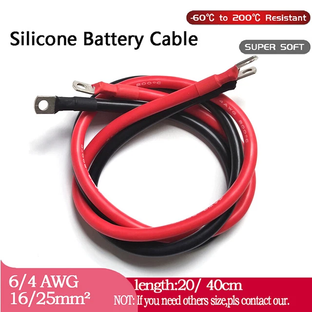 6/4 AWG SOLAR Battery Connection Cable Terminal Lugs Inverter DC ...
