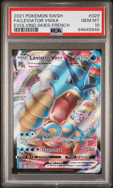 CARTE POKEMON : Leviator Vmax 029/203 - Psa 10 - Eb7 Evolution Celeste ...