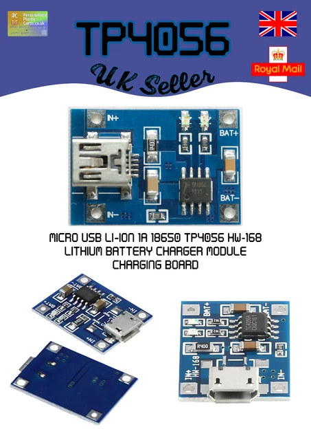 5V 1A TP4056 Charger Module Micro USB 18650 Lithium Battery Charge Circuit Board £3.20 - PicClick UK