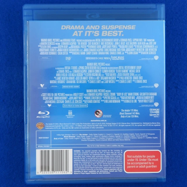 THE AVIATOR/BLOOD DIAMOND/BODY Of Lies - Leonardo Dicaprio - Blu Ray ...