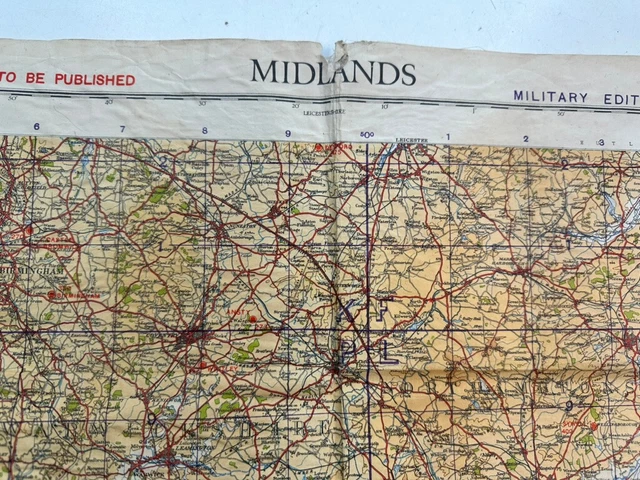 ORIGINAL WW2 BRITISH Army OS Map of England - Showing RAF Bases - RAF ...