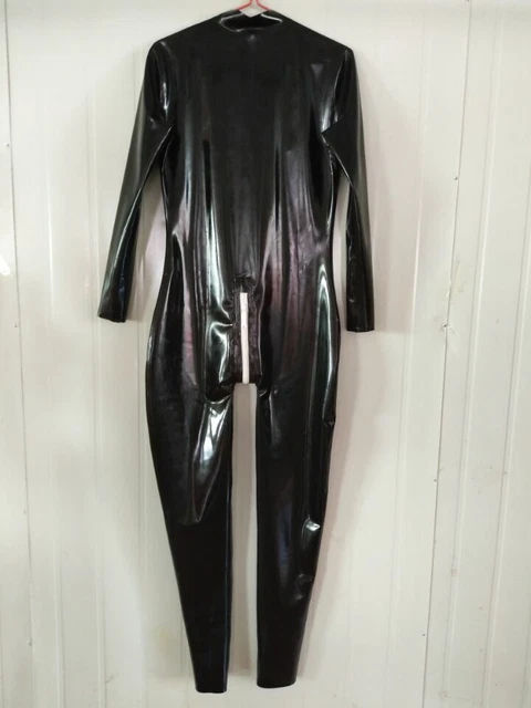 Latex Black Rubber Gummi Kostüm Ganzanzug Masquerade Catsuit Bodysuit