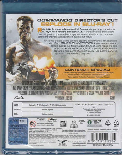BLU-RAY COMMANDO ARNOLD Schwarzenegger DIRECTOR'S CUT nuovo sigillato ...