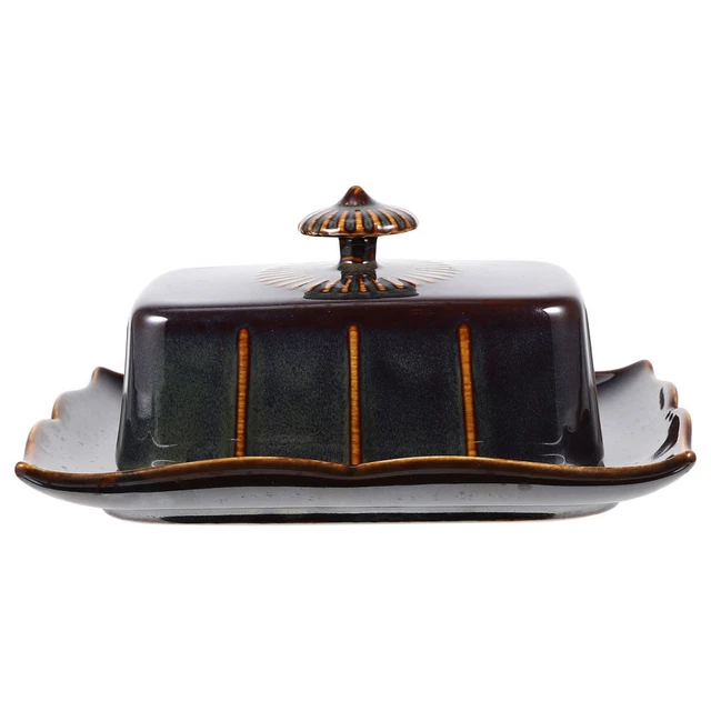 CONTENITORE CON COPERCHIO contenitore dessert lattina burro in ceramica ...