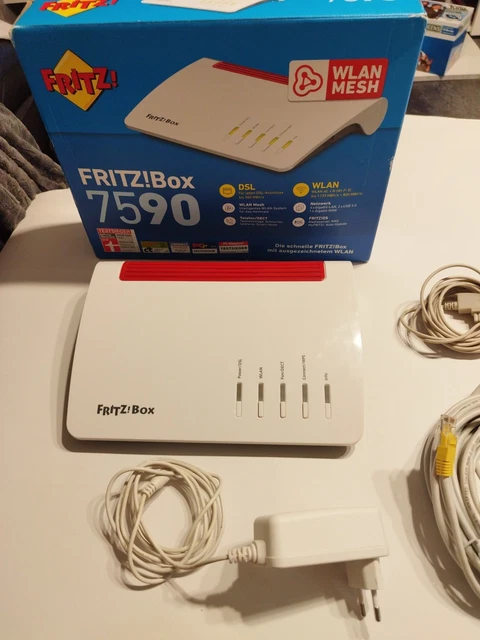 ORIGINAL AVM FRITZ!BOX 7590 WLAN Router mit Modem Weiß WiFi Deutsch EUR ...