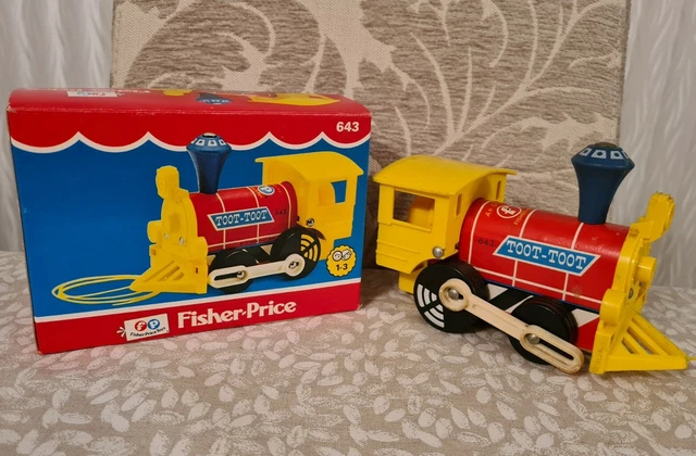 VINTAGE 1964 FISHER Price Toot Toot Train 643 In Original Box £15.00 ...