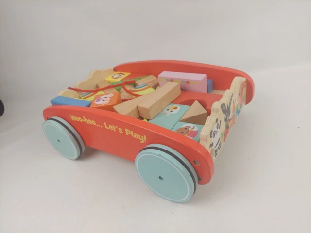 BING WOODEN BLOCKS & Pull Along Kart Kids Toy Missing 1 Block CBeebies ...