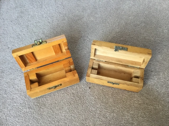 2 X WOODEN Storage Boxes DIY Crate With Hinged Lid And Locking Clasp £2 ...