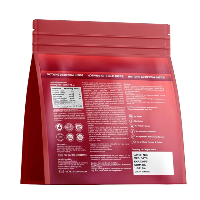 NUTRAZEN HEART HEALTH Boost 30 Sachet For Healthy Circulation, Vitality ...