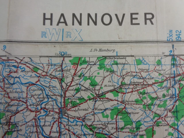 WW2 (1944) RAF / Army map of GERMANY entitled "HANNOVER" + HAMELN etc £ ...