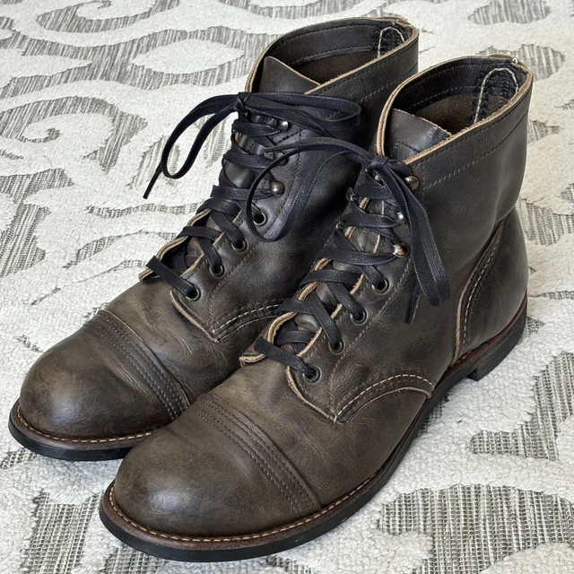 RED WING HERITAGE 8086 Iron Ranger Boot, Charcoal Rough & Tough, Mens ...