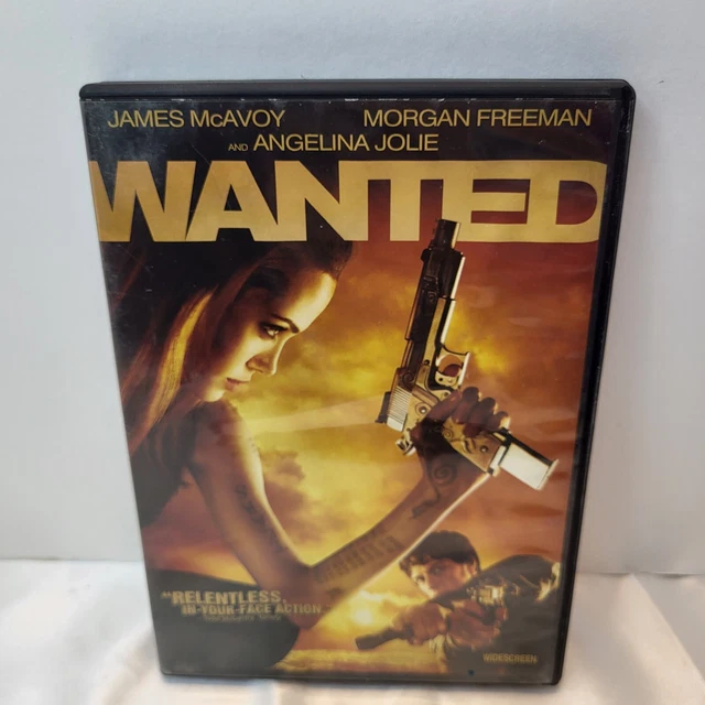 WANTED DVD 2008 James McAvoy Morgan Freeman Angelina Jolie Universal ...