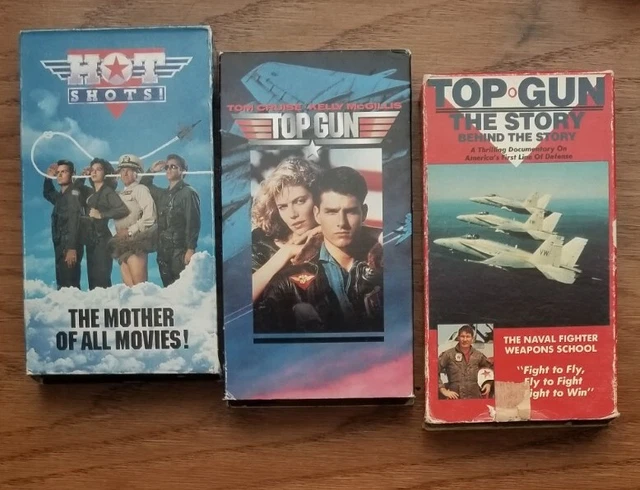 LOT OF 3 Top Gun VHS Tapes - Story Behind the Movie - Hot Shots - Tom ...