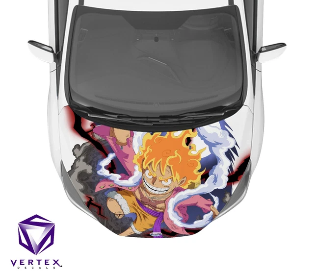 ONE PIECE LUFFY Gear Hot Punch Anime Hood Wrap Weatherproof Vinyl Decal ...