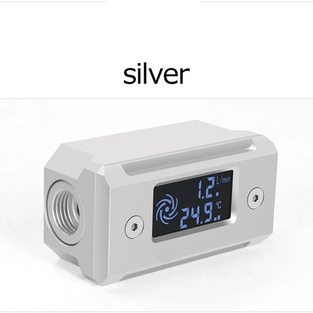 DIGITAL THERMOMETER MONITOR Flow Meter Computer Water Cooling Liquid ...