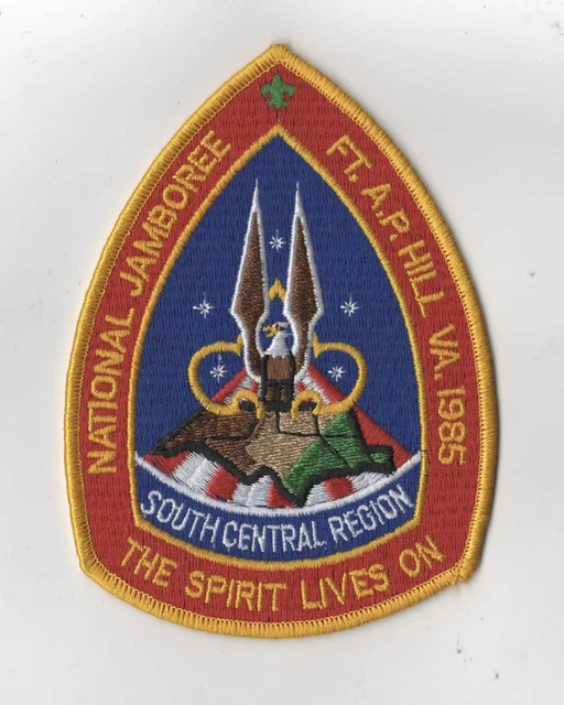 1985 NATIONAL JAMBOREE région du centre-sud FT AP Hill BSA patch YLW ...