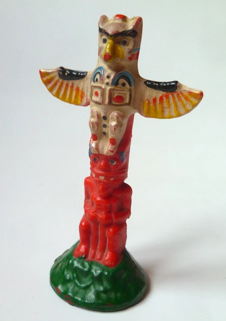 ALTER DDR GUMMI INDIANER COWBOY Wildwest Totem Marterpfahl rot Hopf EUR ...