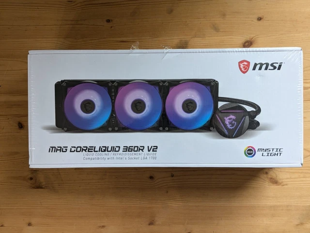 MSI MAG CORELIQUID 360R V2 AIO ARGB CPU Liquid Cooler Triple RGB PWM ...