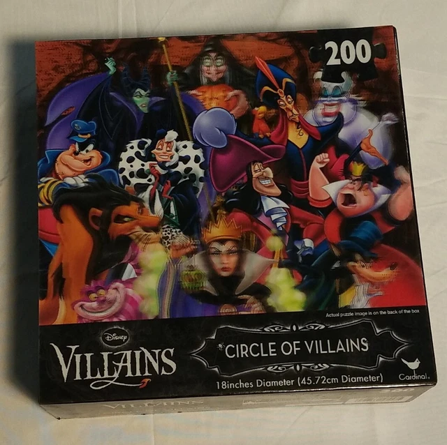 DISNEY CIRCLE OF Villains Circular 18” Diameter 200 pc jigsaw Puzzle £ ...