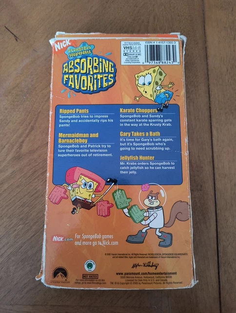 SPONGEBOB SQUAREPANTS VHS Absorbing Favorites Nickelodeon Rare 5 Ep ... SPONGEBOB SQUAREPANTS VHS Absorbing Favorites Nickelodeon Rare 5 Ep ...