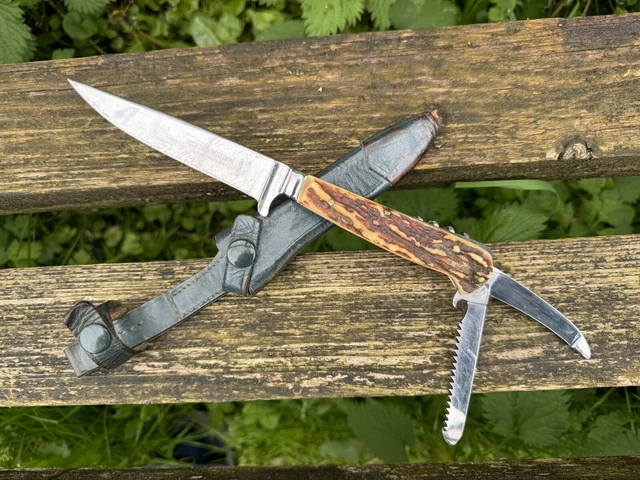 JAGDMESSER, NICKER, ALT, Hubertus Solingen, Waidbesteck, Jagd EUR 92,00 ...