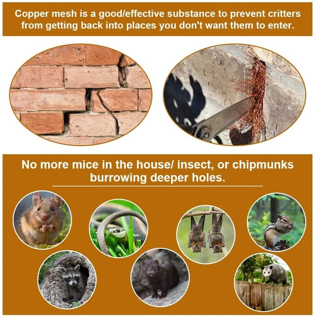 6M COPPER MESH Pest Control Rodent Proof Copper Wire Wool Roll ...